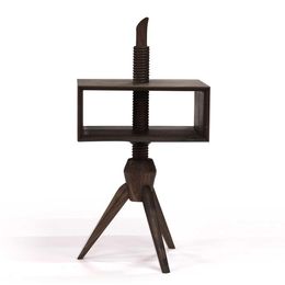 Pharao24.de Designertisch aus Nussbaum teilmassiv h&ouml;henverstellbar