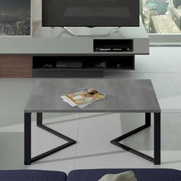 Pharao24.de Couchtisch Sofatisch aus Metall in Beton Grau