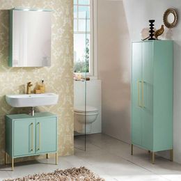 Pharao24.de Badezimmer Einrichtung in Mintgr&uuml;n und Goldfarben modern (dreiteilig)