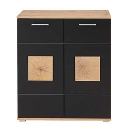 Pharao24.de Garderobenschuhschrank modern in Wildeichefarben Schwarz