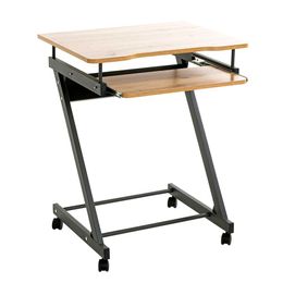 Pharao24.de Laptopschreibtisch mit Rollen und Tastaturauszug 60 cm breit