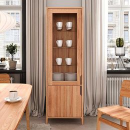 Pharao24.de Vitrine Vitrinenschrank mit Glast&uuml;r und Massivholzt&uuml;r