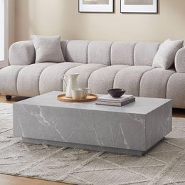 Pharao24.de Wohnzimmertisch Designercouchtisch in Grau - Marmor Optik