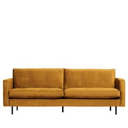 Pharao24.de Sofa in Ocker Samt Retro Design