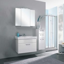 Pharao24.de Badm&ouml;belkomplettset Badm&ouml;bel wei&szlig; in modernem Design mit Beleuchtung (dreiteilig)