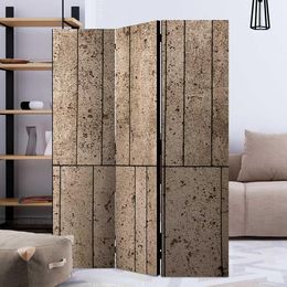Pharao24.de Paravent Leinwand im Industrie und Loft Stil Mauer Motiv