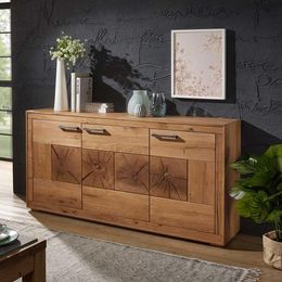 Pharao24.de Wohnzimmer Sideboard aus Wildeiche Massivholz 170 cm 171x86x40 cm Pharao24