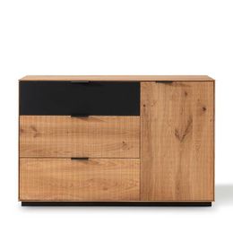 Pharao24.de Wildeiche massiv Sideboard in modernem Design drei Schubladen