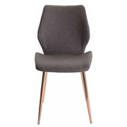 Pharao24.de Polsterstuhl Esszimmer modern in Anthrazit Kupferfarben (2er Set)