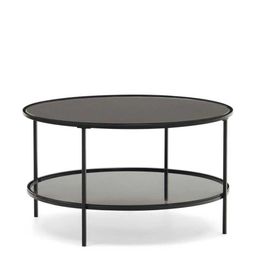 Pharao24.de Wohnzimmer Tisch schwarz mit Glasplatte modernem Design
