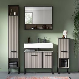 Pharao24.de Waschplatz Set Badezimmerm&ouml;belset 192 cm hoch melaminbeschichtet (vierteilig)