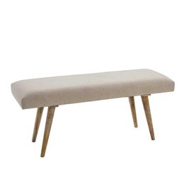 Pharao24.de Polsterbank in Beige mit Webstoff Retro Design