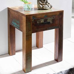 Pharao24.de Nachtkonsole in Braun Bunt Shabby Chic