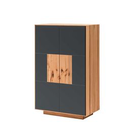 Pharao24.de Garderobenschuhschrank in Anthrazit und Kernbuche massiv Made in Germany