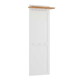 Pharao24.de Wandgarderobe Garderobenpaneel in Wei&szlig; mit Hutablage aus Holz