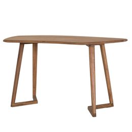 Pharao24.de Schreibtisch Massivholztisch aus Akazie Massivholz in gebogener Form