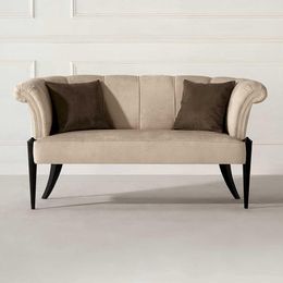 Pharao24.de Sitzbank Esszimmer klassisch in Beige und Schwarz 168 cm breit