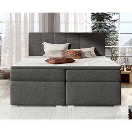 Pharao24.de Boxbett Doppelbett in modernem Design aus Webstoff