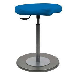 Pharao24.de Blauer Kunstleder Pendelhocker durch Gasdruck h&ouml;henverstellbar Made in Germany