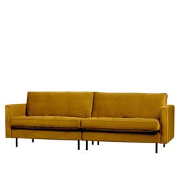 Pharao24.de Samt Couch in Ocker 275 cm breit