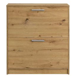 Pharao24.de Holzoptik Schuhschrank in Wildeichefarben zwei Schuhwalzen