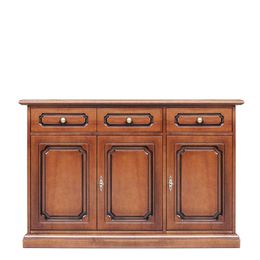 Pharao24.de Sideboard klassisch Nussbaum teilmassiv drei Schubladen und T&uuml;ren
