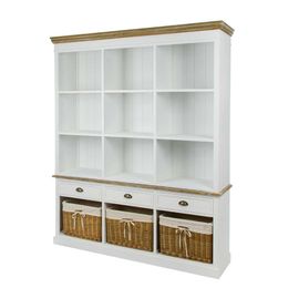 Pharao24.de B&uuml;cherregal mit K&ouml;rben Landhaus