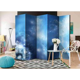 Pharao24.de 5 teiliger Paravent mit blauem Himmel und Pusteblume modern