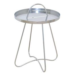 Pharao24.de Beitisch Silberfarben aus Metall modernem Design