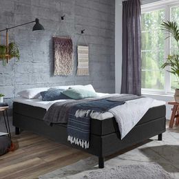 Pharao24.de Boxspring ohne Kopfteil in Schwarz Matratzen H2