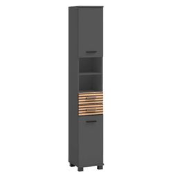 Pharao24.de Hochschrank Seitenschrank mit zwei offenen F&auml;chern 181 cm hoch