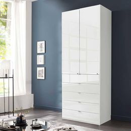 Pharao24.de Kleiderschrank Schlafzimmerschrank mit f&uuml;nf Schubladen und Dreht&uuml;ren
