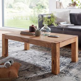 Pharao24.de Tisch Massivholz Wohnzimmer in Akaziefarben 110 cm breit