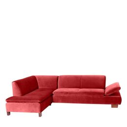 Pharao24.de Eckcouch in Rot Samtvelours