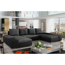 Pharao24.de Wohnlandschaft Couchlandschaft aus Kunstleder und Webstoff
