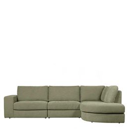 Pharao24.de L Sofas mit Ecke links oder rechts Graugr&uuml;n Webstoff