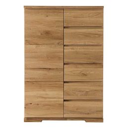 Pharao24.de Wohnzimmer Highboard aus Wildeiche Massivholz ge&ouml;lt Griffmulden 90x131x45 cm Pharao24