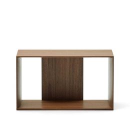 Pharao24.de Regal Nussbaum Furnier stapelbar 67 cm breit - 38 cm hoch