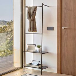 Pharao24.de Minimalismus Garderobe in Schwarz 162 cm hoch - 60 cm breit