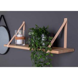 Pharao24.de Schlichtes Wandboard im Skandi Design Massivholz und Leder