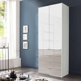 Pharao24.de Kleiderschrank Schlafzimmerschrank mit vier Schubladen und Dreht&uuml;ren