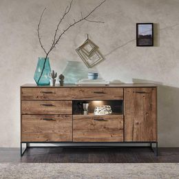 Pharao24.de Design Sideboard in Eiche dunkel Optik 175 cm breit