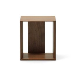 Pharao24.de B&uuml;cher Regal Modul in Nussbaumfarben Furnier 34x38x30 cm