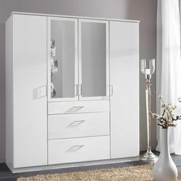Pharao24.de Spiegelkleiderschrank weiss mit drei Schubladen Made in Germany