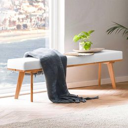 Pharao24.de Bettbank aus Eiche Massivholz im Skandi Design 140 cm breit