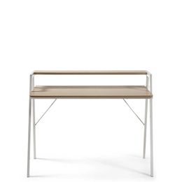 Pharao24.de Laptopschreibtisch in Wei&szlig; und Eiche Grau Skandi Design