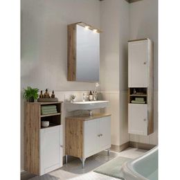 Pharao24.de Badezimmerm&ouml;bel Set im Landhausstil Kassetten Optik Front (vierteilig)