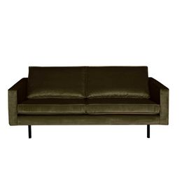 Pharao24.de 2 Sitzer Sofa in Dunkelgr&uuml;n Samt Retro Look
