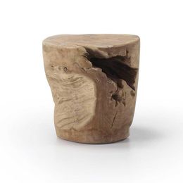 Pharao24.de Designertisch aus Teakholz Baumscheibe rustikalen Stil