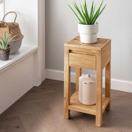 Pharao24.de Beistelltisch mit Schublade aus Wildeiche Massivholz 60 cm hoch